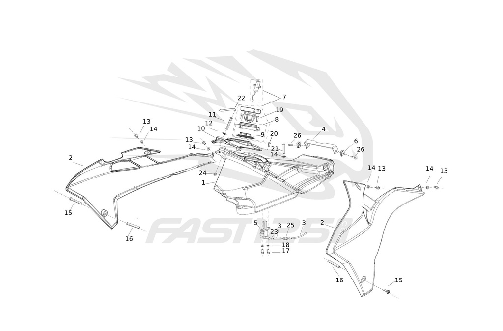 20 Fantic 125 Casa and Performance fuel tank central fairing screw 5x6 ...